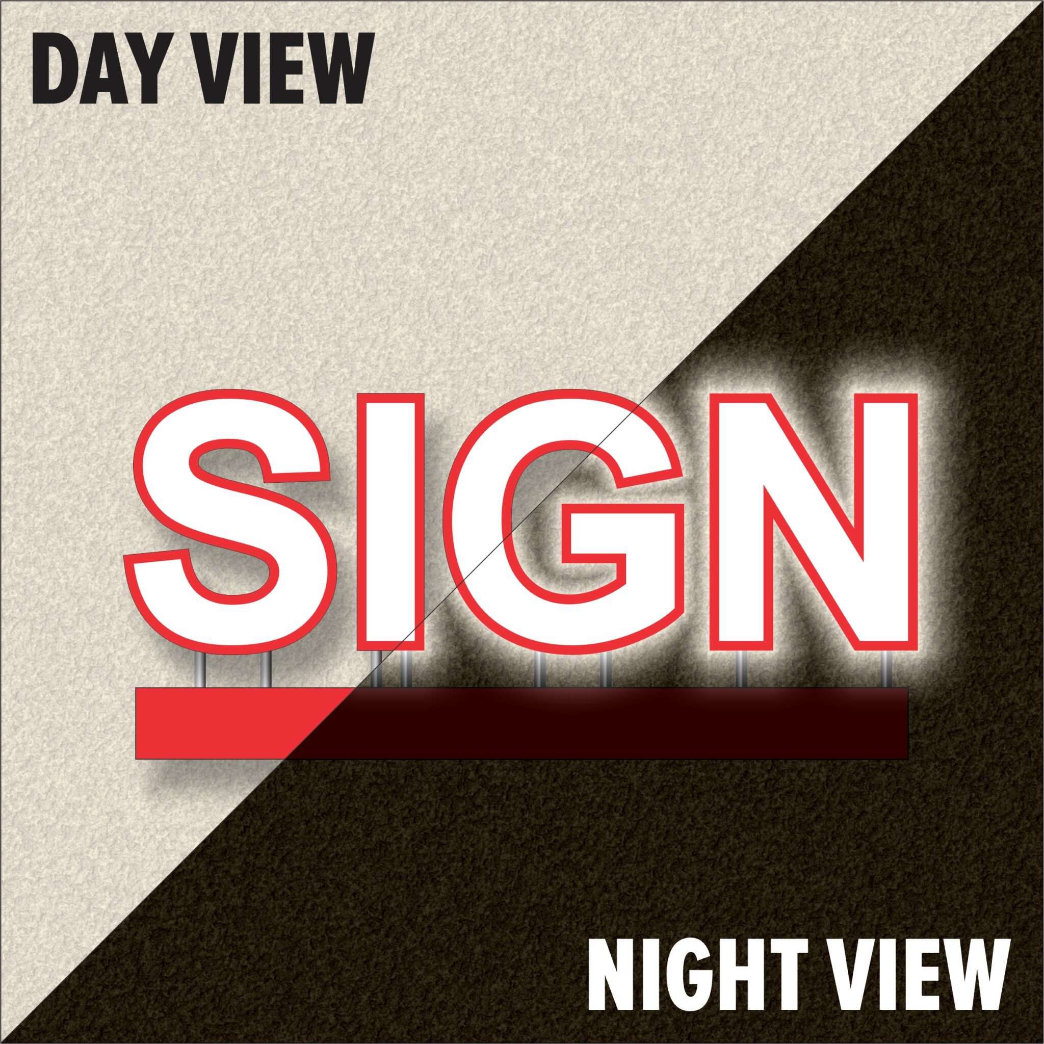 Dual Lit / Wall Mount Free Standing on Ledge Raceway – Signage Details