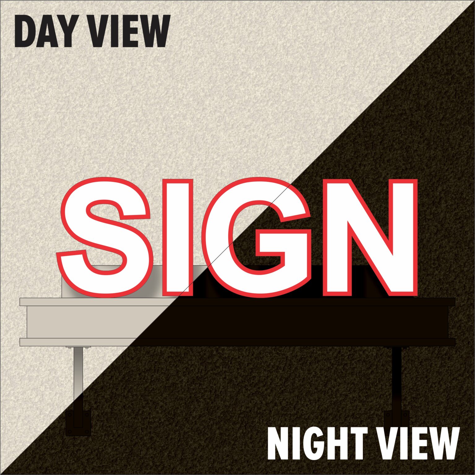Face Lit / Structure Mount on Raceway – Signage Details
