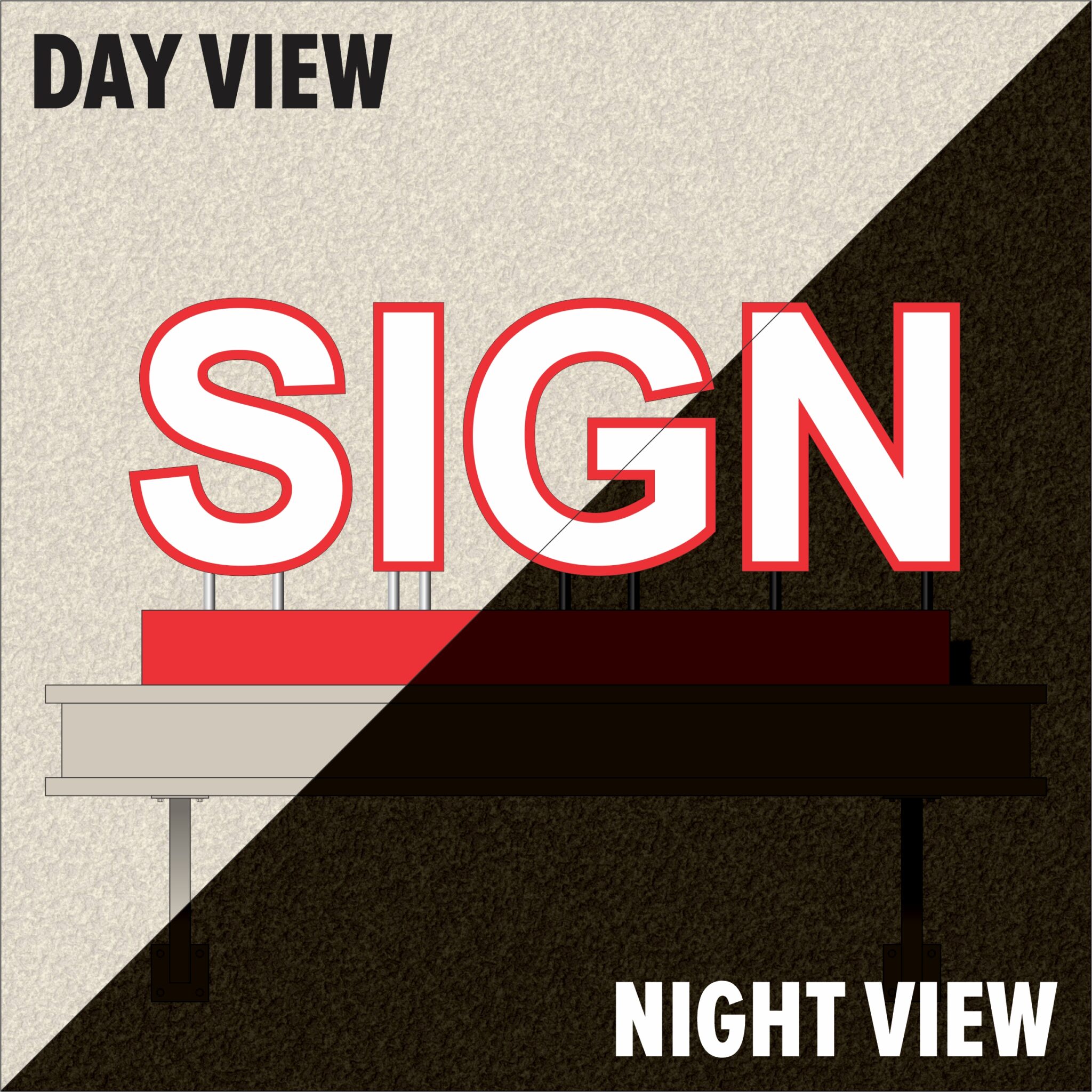 Face Lit / Structure Mount Free Standing On Raceway – Signage Details