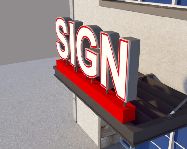 Face Lit / Structure Mount Free Standing On Raceway – Signage Details