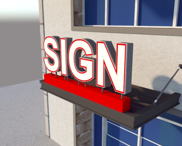 Face Lit / Structure Mount Free Standing On Raceway – Signage Details