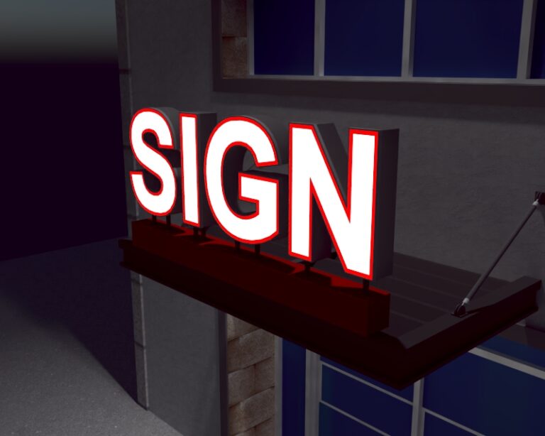 Face Lit / Structure Mount Free Standing On Raceway – Signage Details