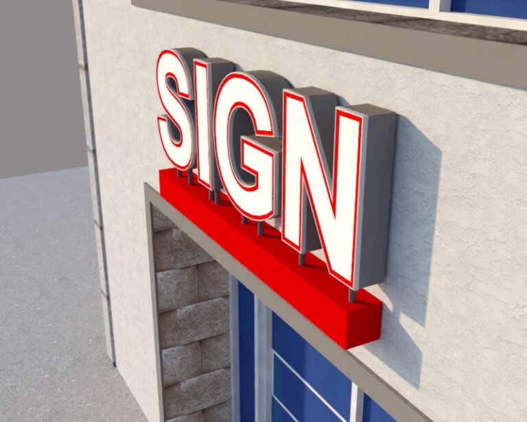 Face Lit / Wall Mount Free Standing on Ledge Raceway – Signage Details