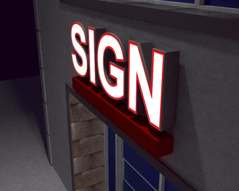 Face Lit / Wall Mount Free Standing on Ledge Raceway – Signage Details