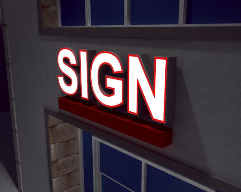 Face Lit / Wall Mount Free Standing on Ledge Raceway – Signage Details