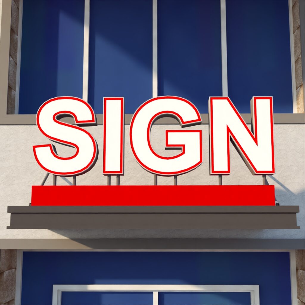 Face Lit / Structure Mount Free Standing On Raceway – Signage Details