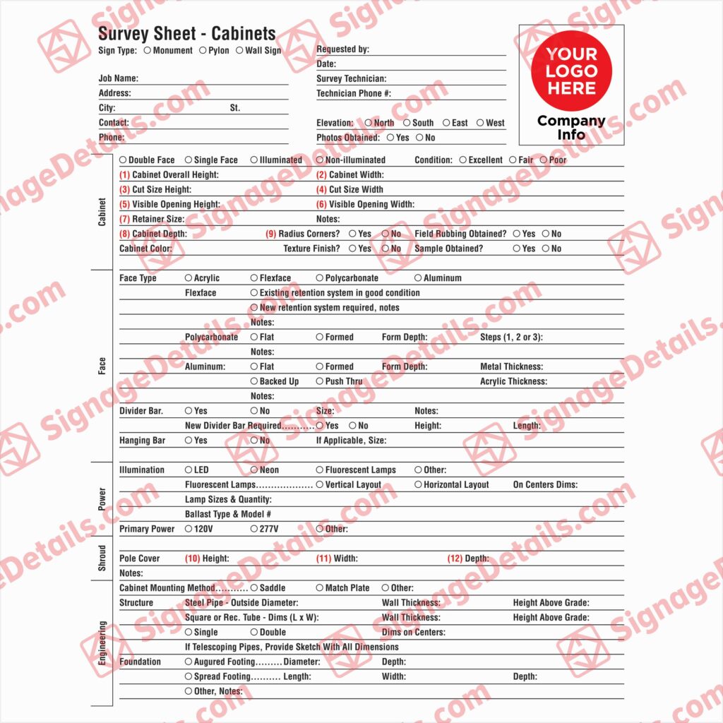 Monument & Pylon Survey – Signage Details