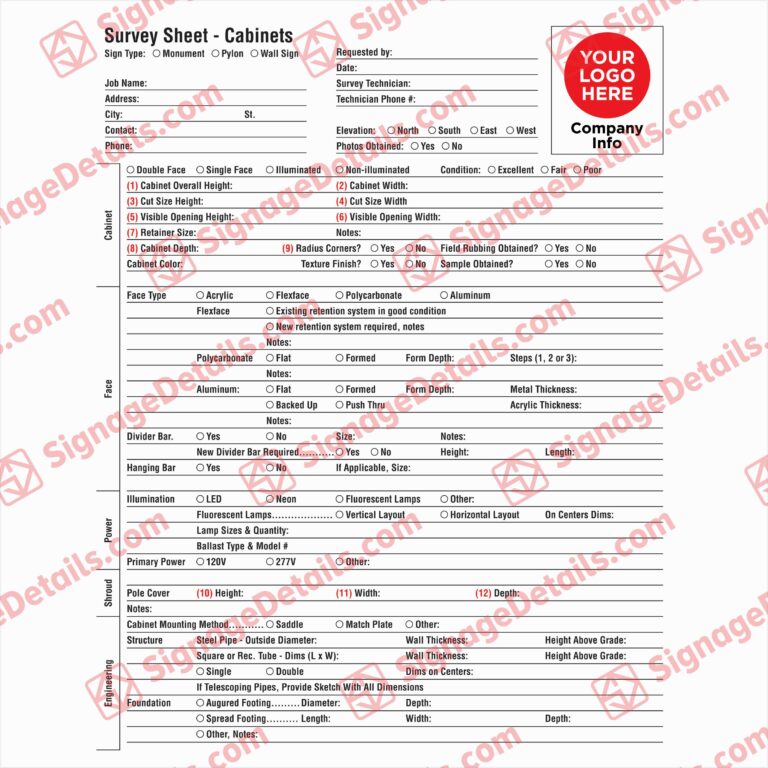 Monument & Pylon Survey – Signage Details
