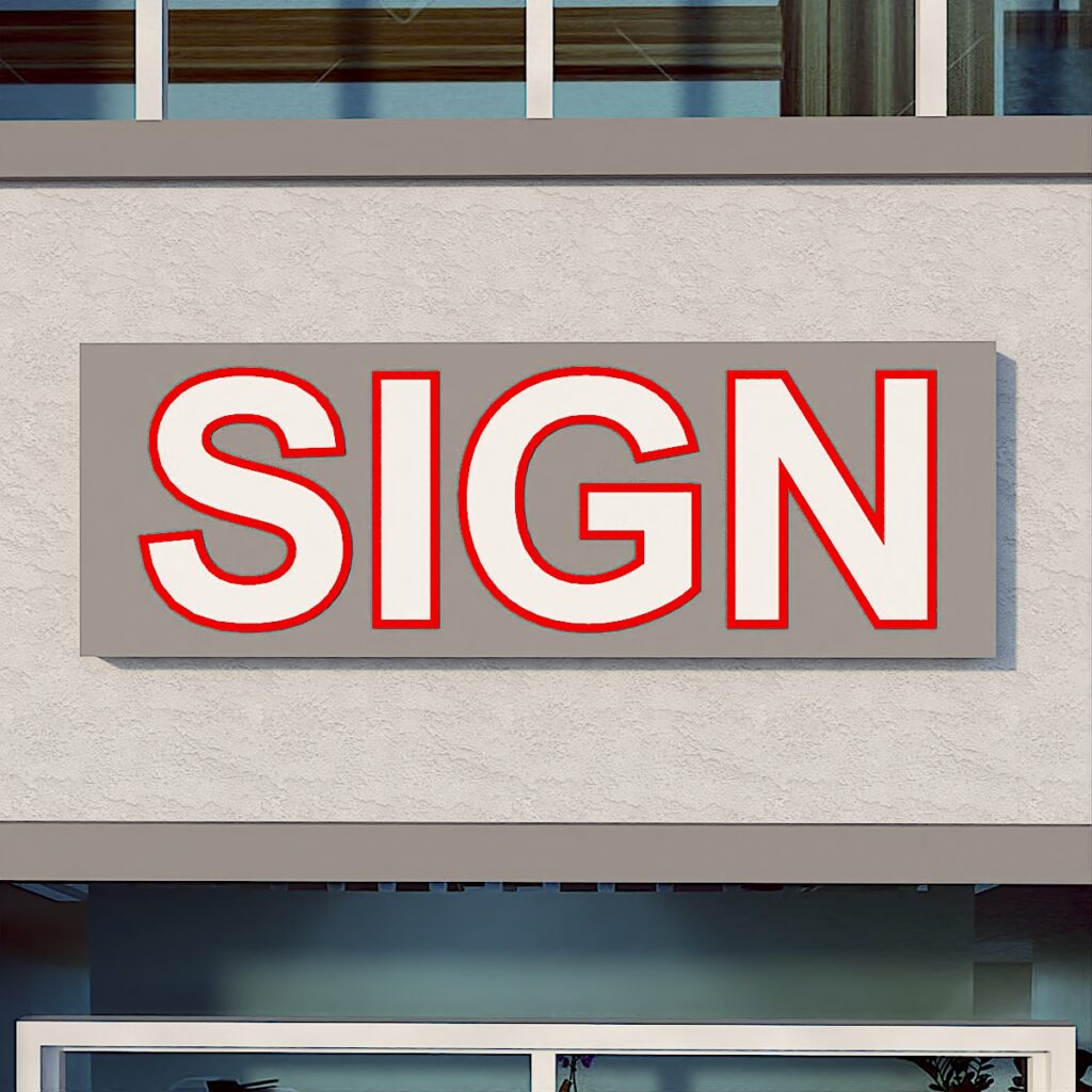 Non Lit Cabinet – Signage Details